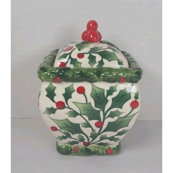 Pacific Rim | Kitchen | Vintage Pacific Rim Holly Berry Sugar Dish Hand ...
